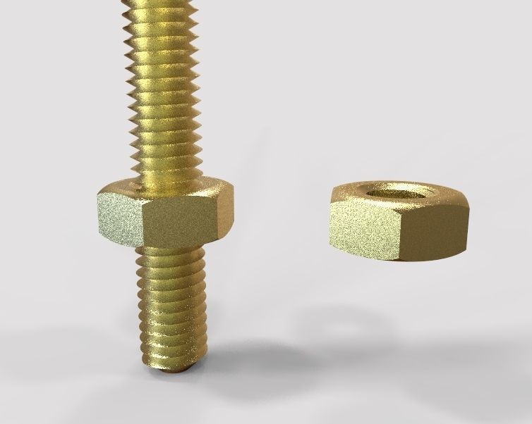 M5 x 40mm Full Thread Slotted Hex Bolts 3D model 3D printable | CGTrader