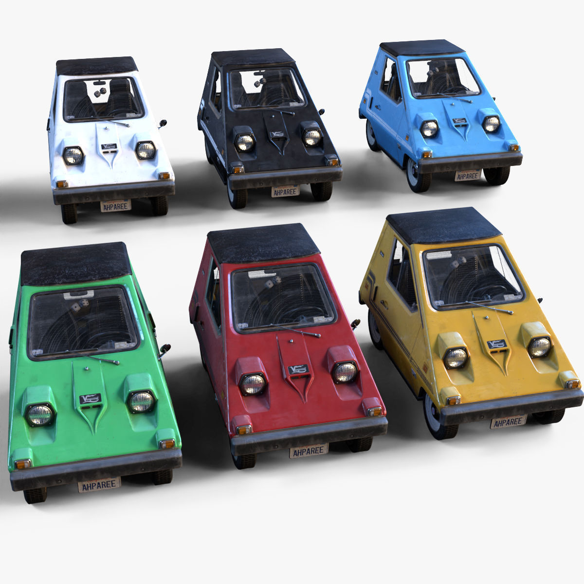3D model Sebring-Vanguard Citicar Comuta car - set of 6 colors VR / AR ...