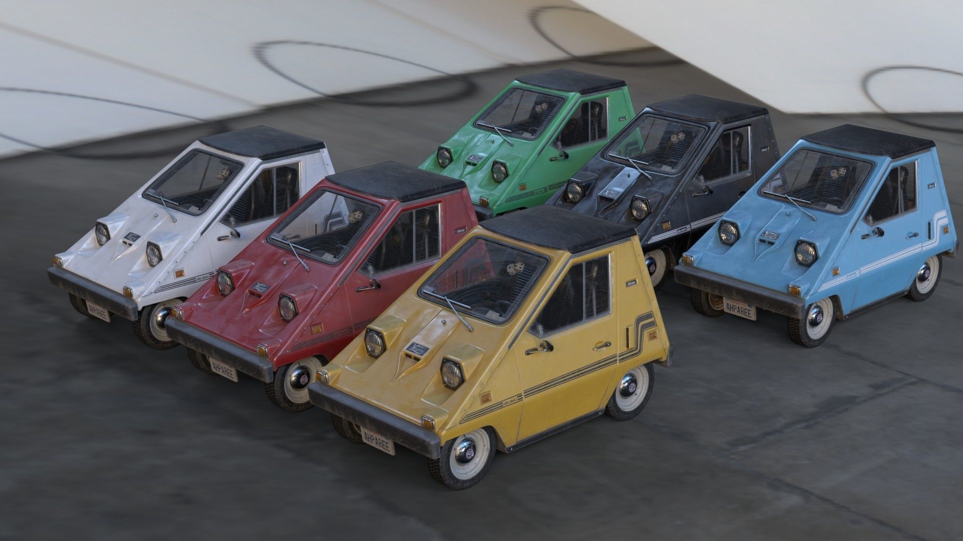 3D model Sebring-Vanguard Citicar Comuta car - set of 6 colors VR / AR ...