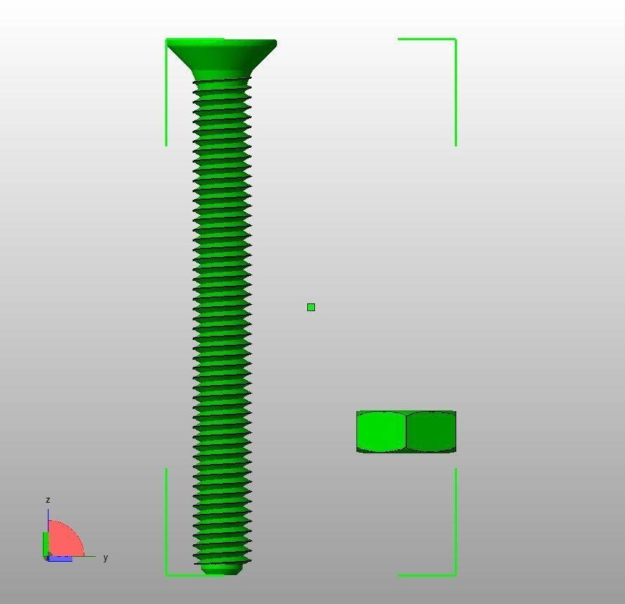 M5 Snake Eye Countersunk Bolts and nut 3D model 3D printable | CGTrader