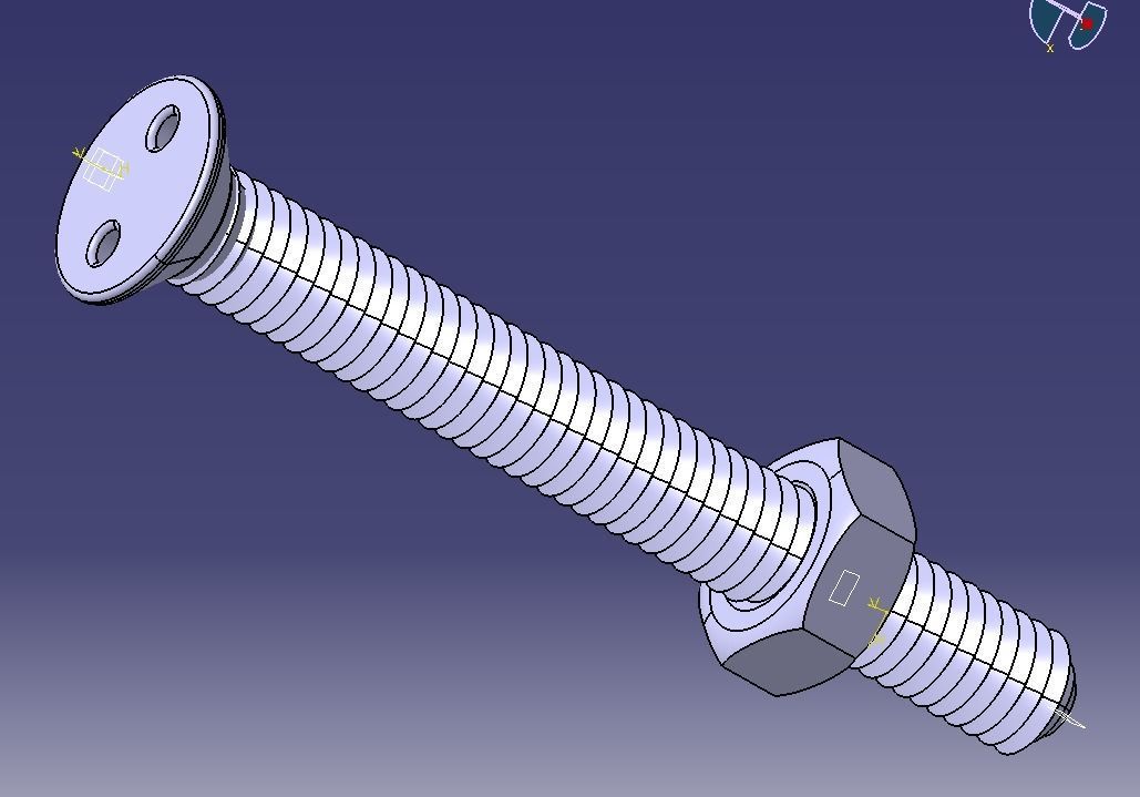 M5 Snake Eye Countersunk Bolts and nut 3D model 3D printable | CGTrader