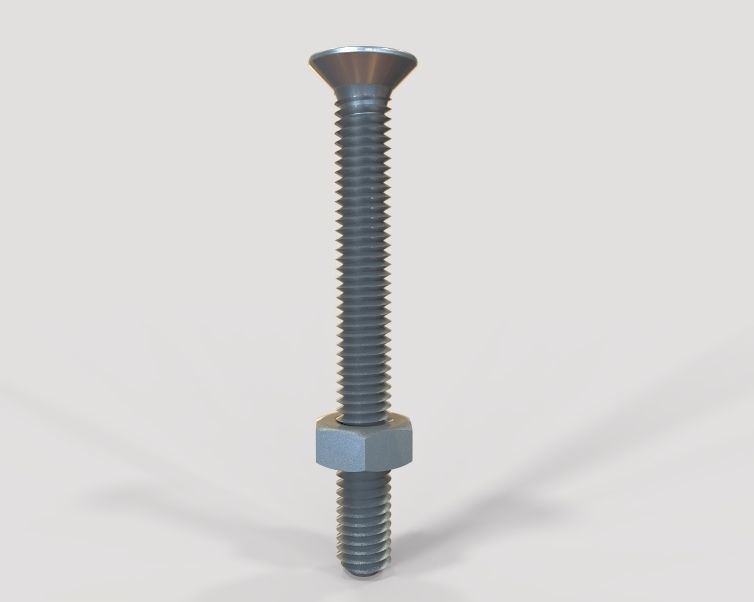 M5 Snake Eye Countersunk Bolts and nut 3D model 3D printable | CGTrader