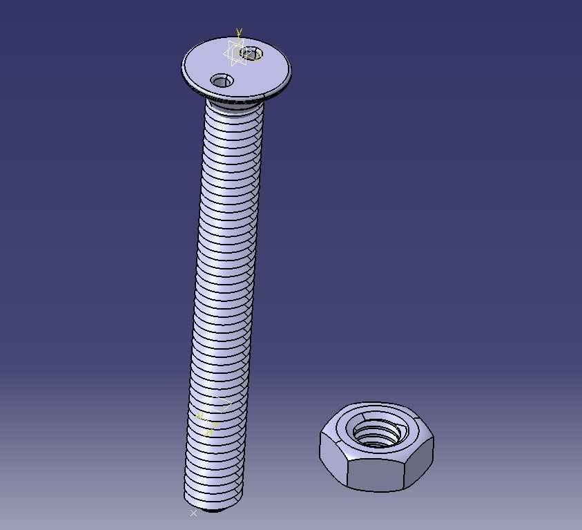 M5 Snake Eye Countersunk Bolts and nut 3D model 3D printable | CGTrader