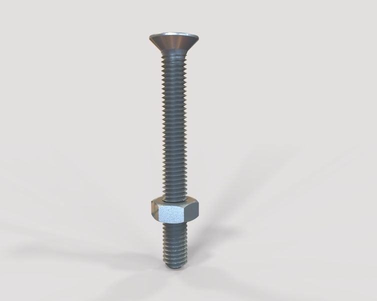 M5 Snake Eye Countersunk Bolts and nut 3D model 3D printable | CGTrader