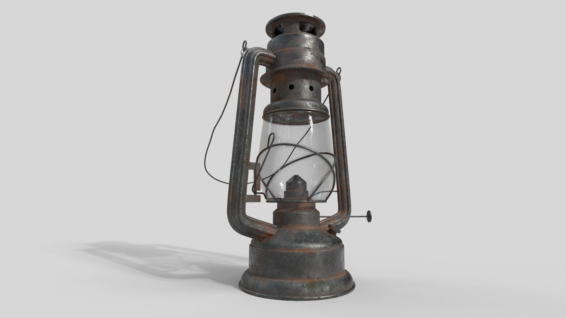 Vintage rust oil lantern 3D model | CGTrader