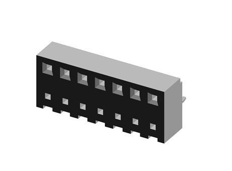 7 way low profile PCB receptacle,2.54mm free 3D model | CGTrader