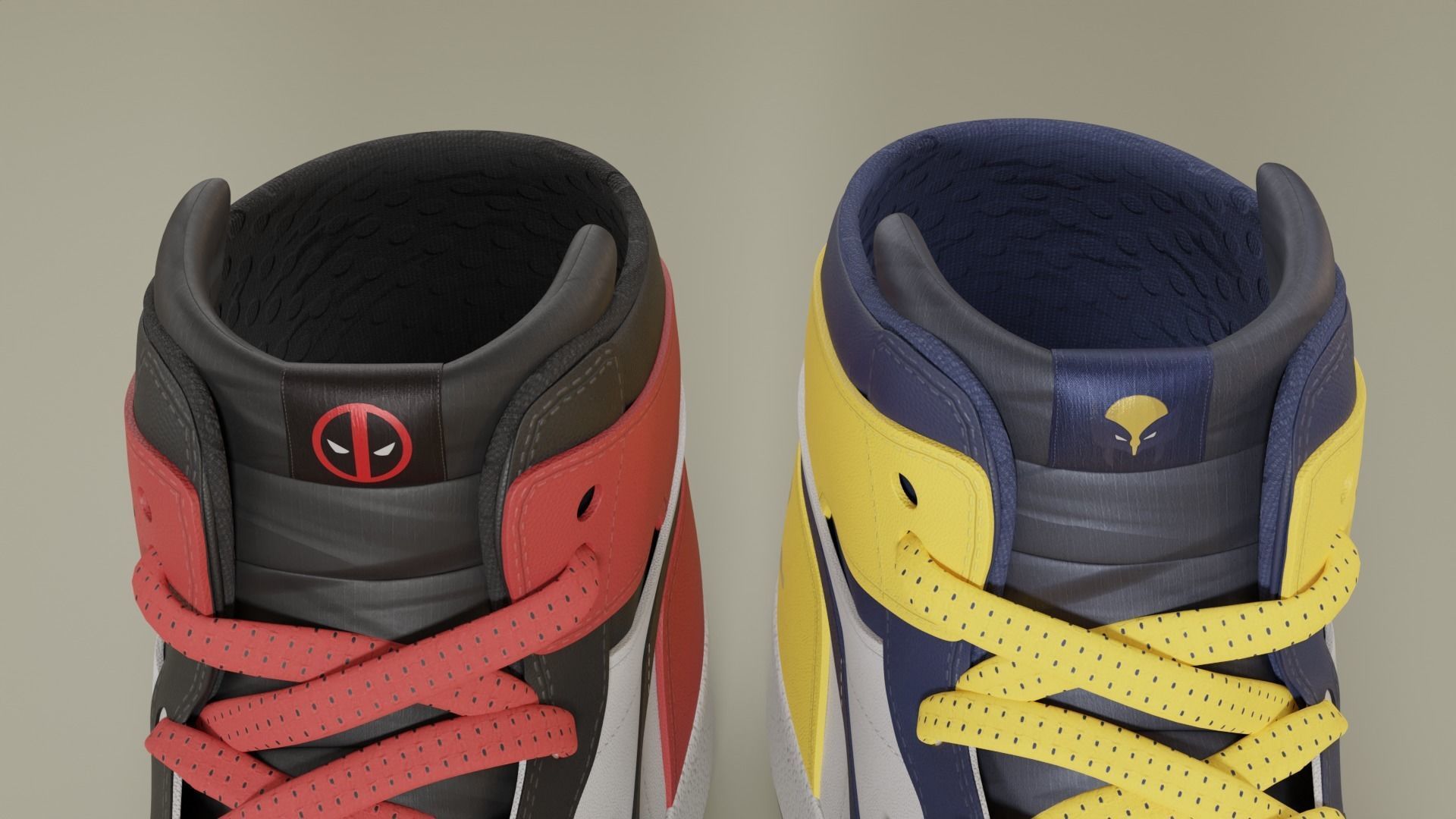 Air Jordan 1 Deadpool vs Wolverine 3D model | CGTrader