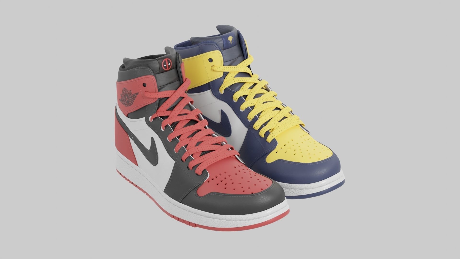 Air Jordan 1 Deadpool vs Wolverine 3D model | CGTrader