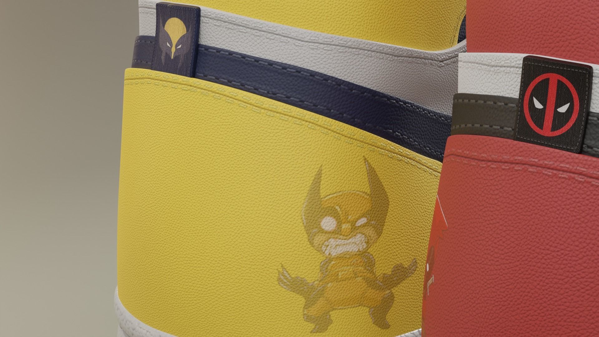 Air Jordan 1 Deadpool vs Wolverine 3D model | CGTrader