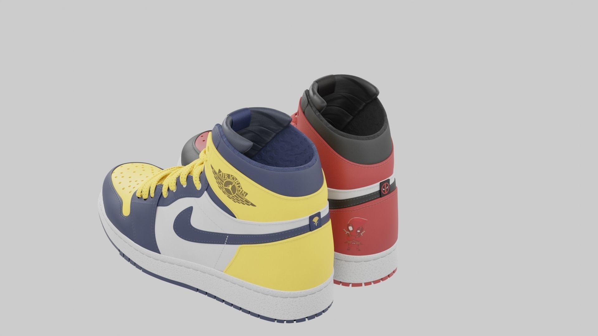 Air Jordan 1 Deadpool vs Wolverine 3D model | CGTrader