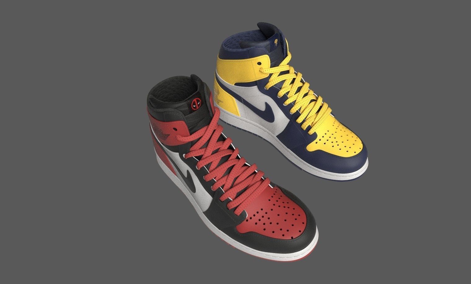 Air Jordan 1 Deadpool vs Wolverine 3D model | CGTrader
