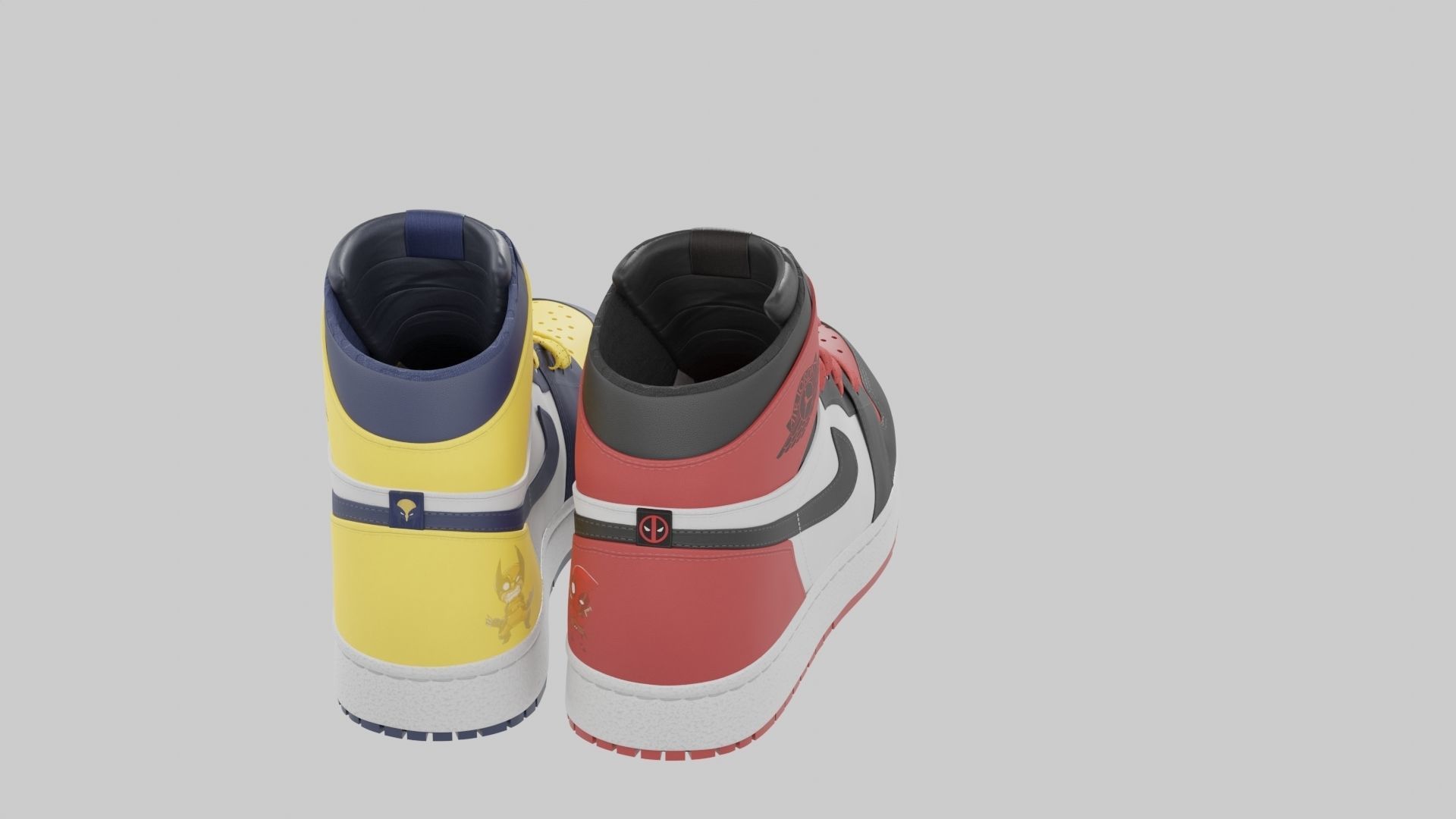 Air Jordan 1 Deadpool vs Wolverine 3D model | CGTrader