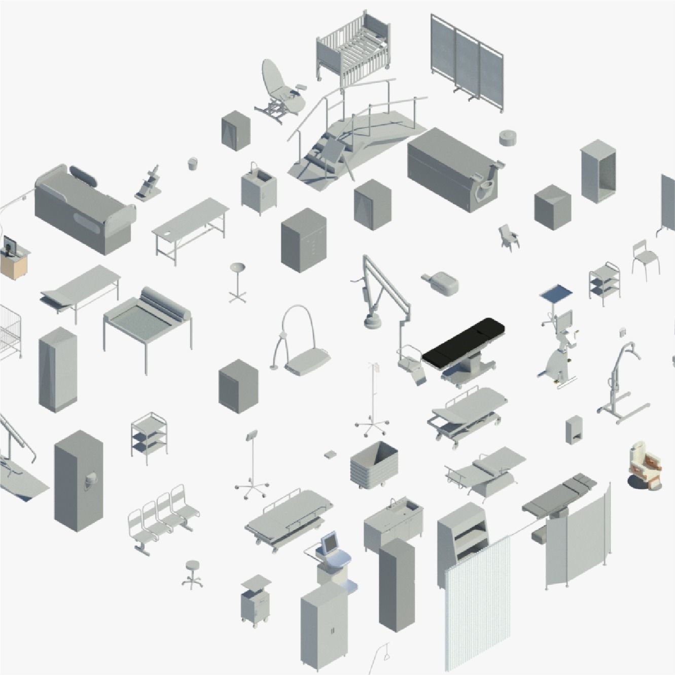 Medical equipment - Pack of revit families 3D model | CGTrader