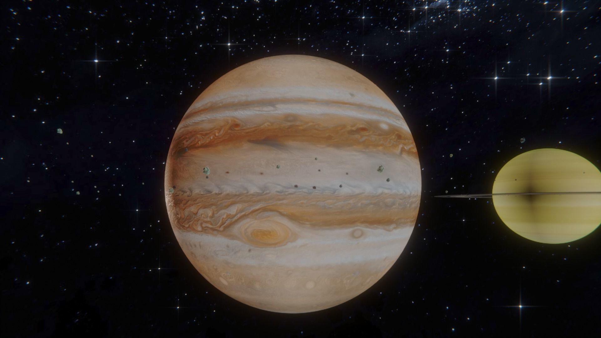 Realistic Solar System with 8K textures All moons asteroid belt free 3D ...