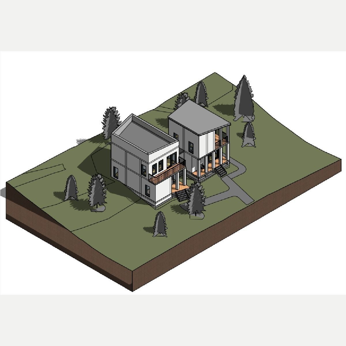 Two houses - Revit 3D model | CGTrader