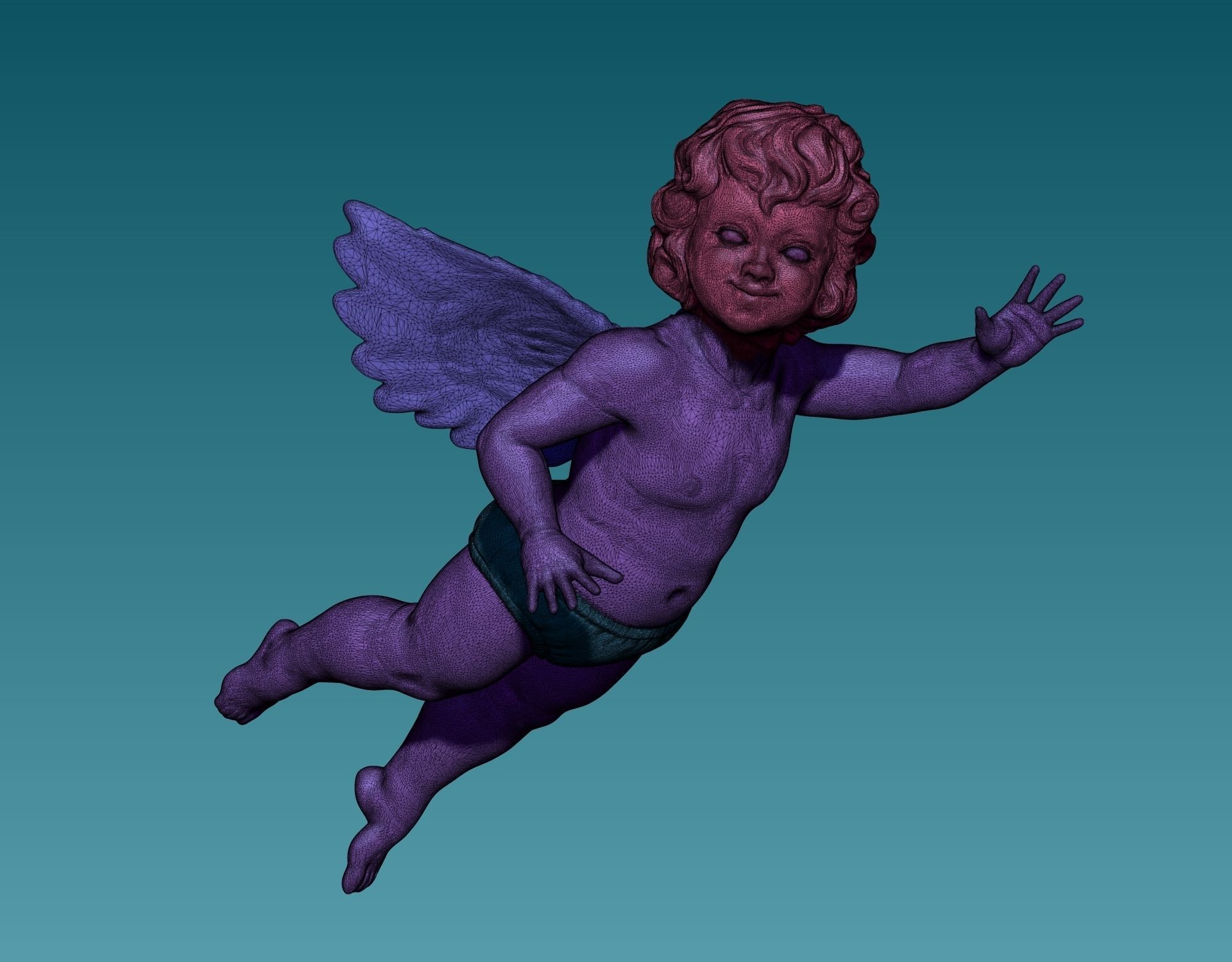Angel cupid flying in air 3D model | CGTrader