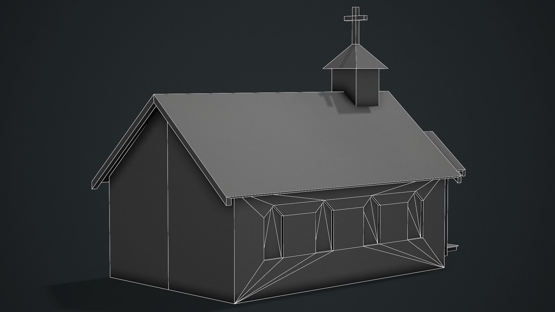 3D model Old Wooden Church - Low Poly Game Ready VR / AR / low-poly ...