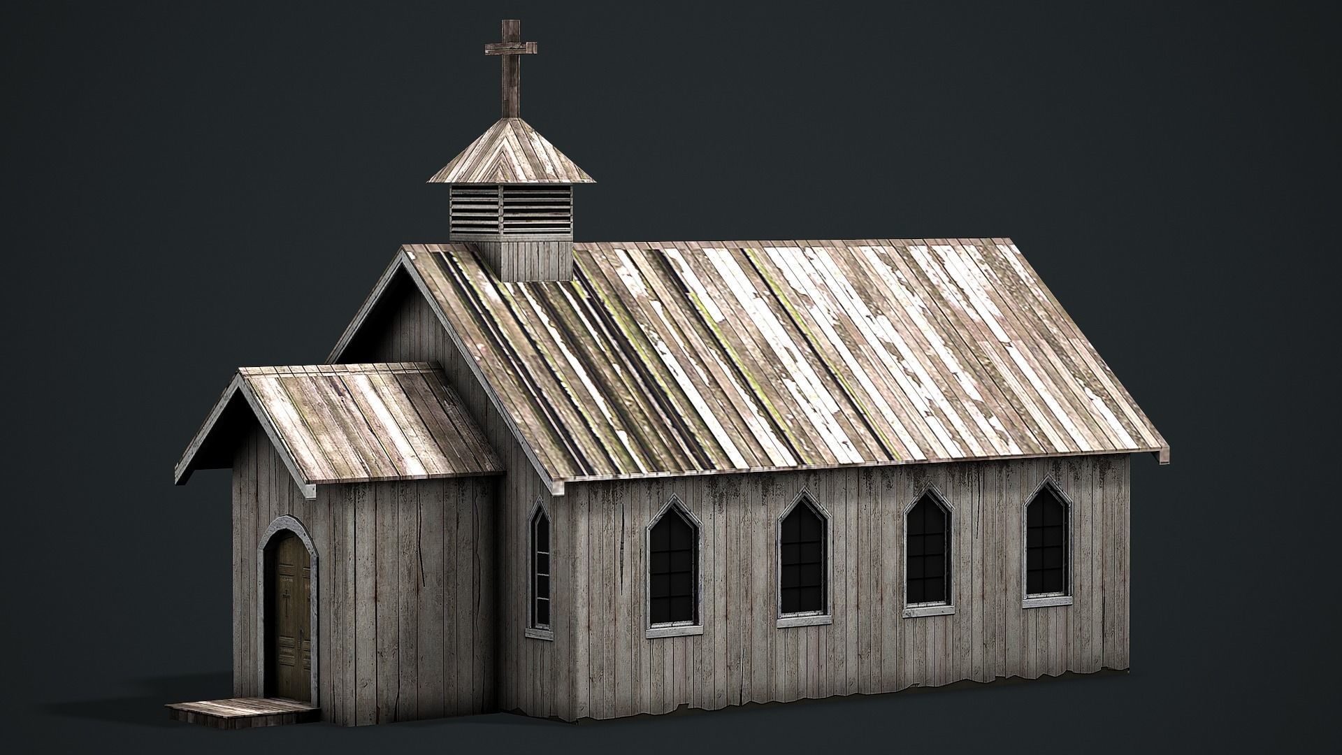 3D model Old Wooden Church - Low Poly Game Ready VR / AR / low-poly ...
