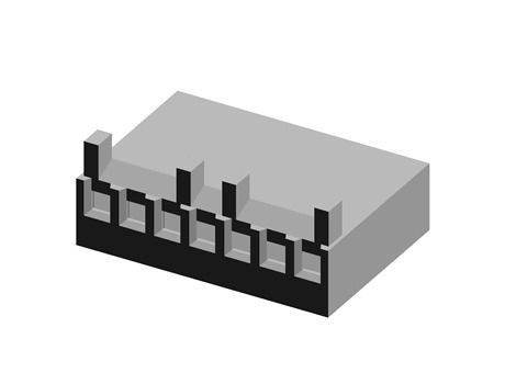 7 way socket housing,2.54mm pitch free 3D model | CGTrader