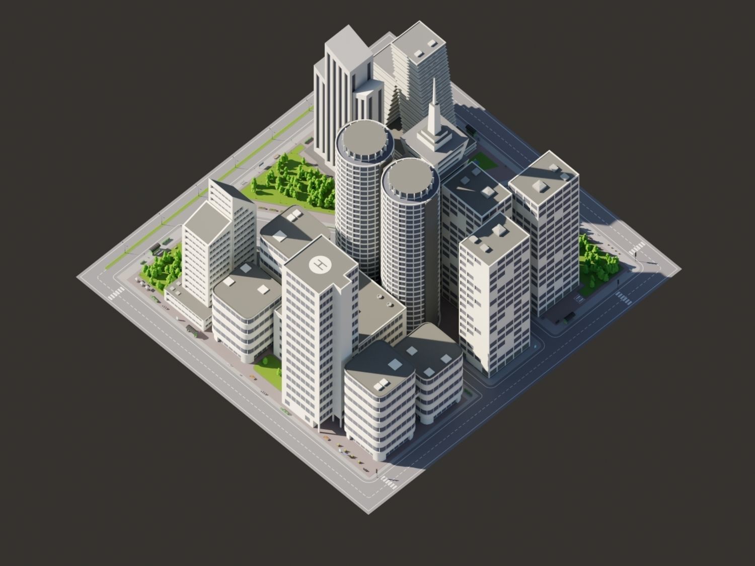 3D model Cityscape 01 VR / AR / low-poly | CGTrader
