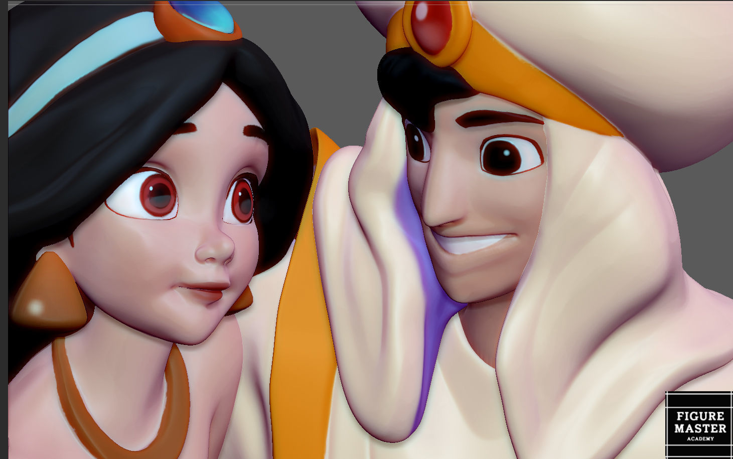 ALADDIN JASMINE PRINCESS CARPET STATUE DISNEY ANIME CHARACTER 3D model ...