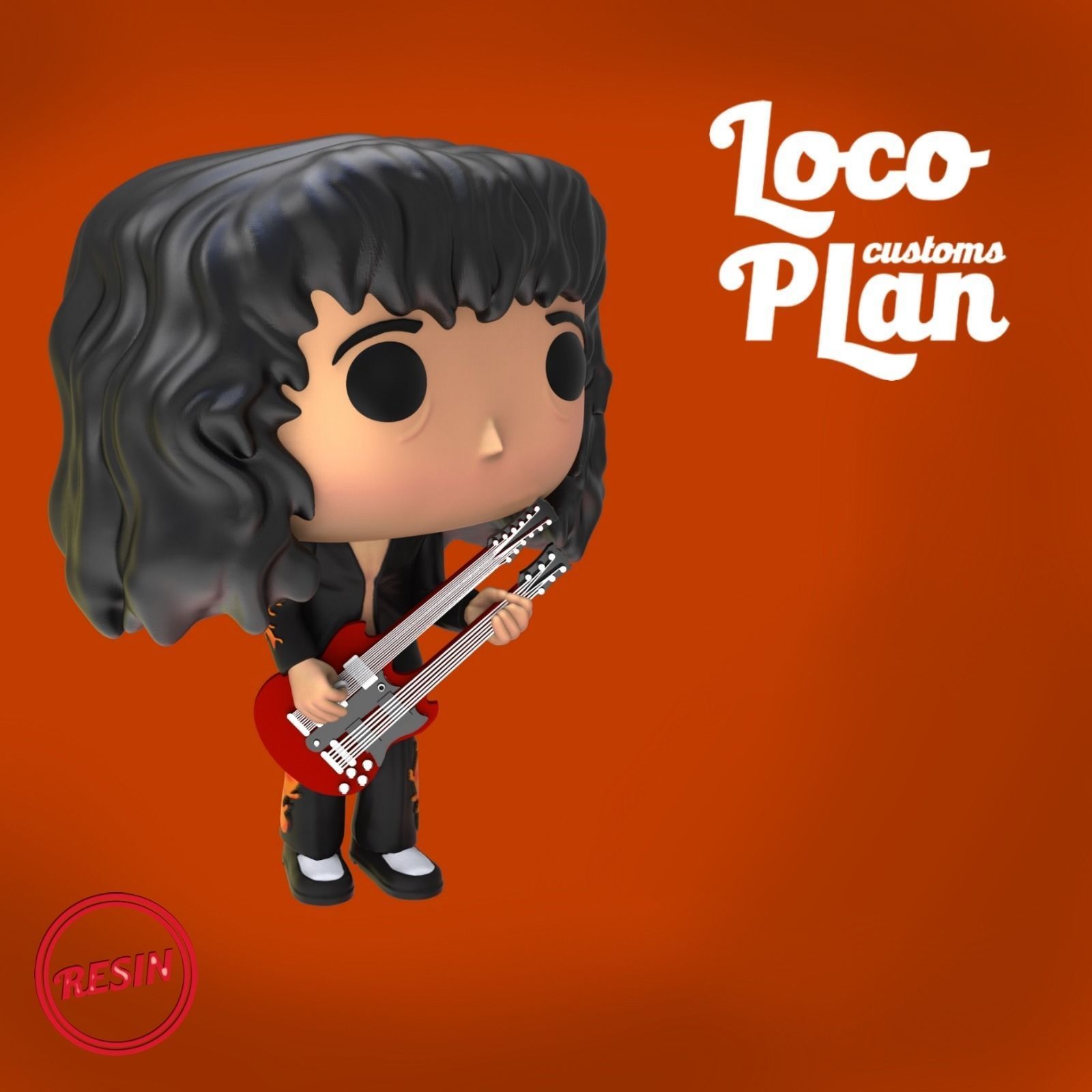 Jimmy Page Custom Funko 3D model 3D printable | CGTrader