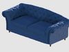 Blue capitone basic sofa 3D model | CGTrader
