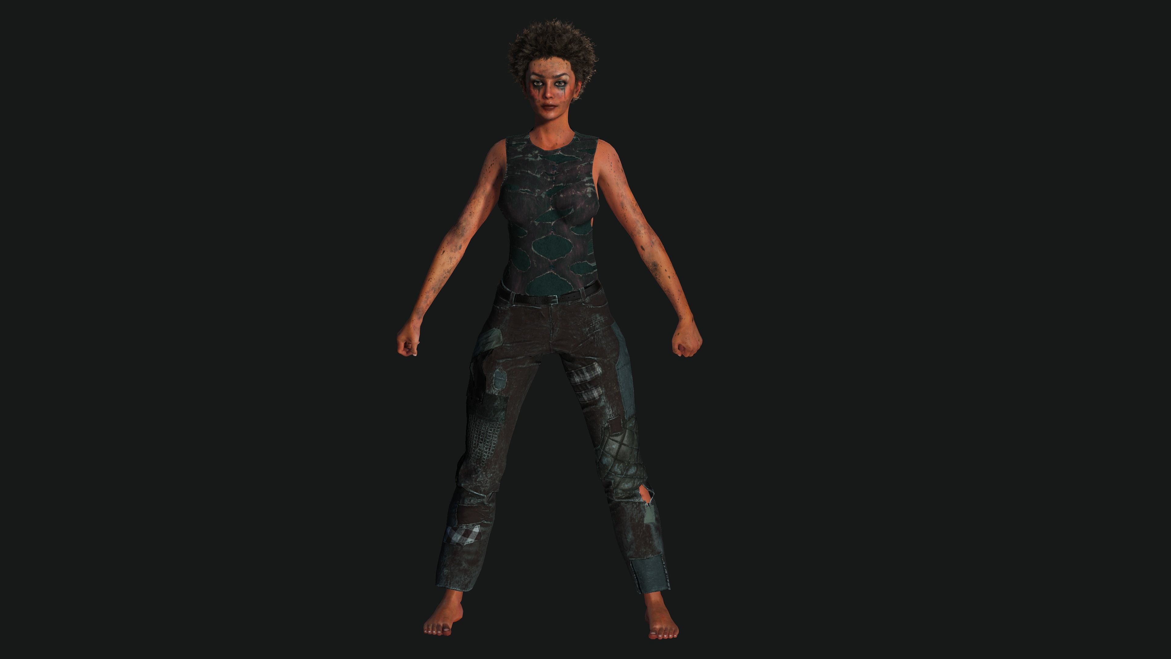 3D model AAA 3D APOCALYPTIC FEMALE 01 - REALISTIC GAME READY CHARACTER ...