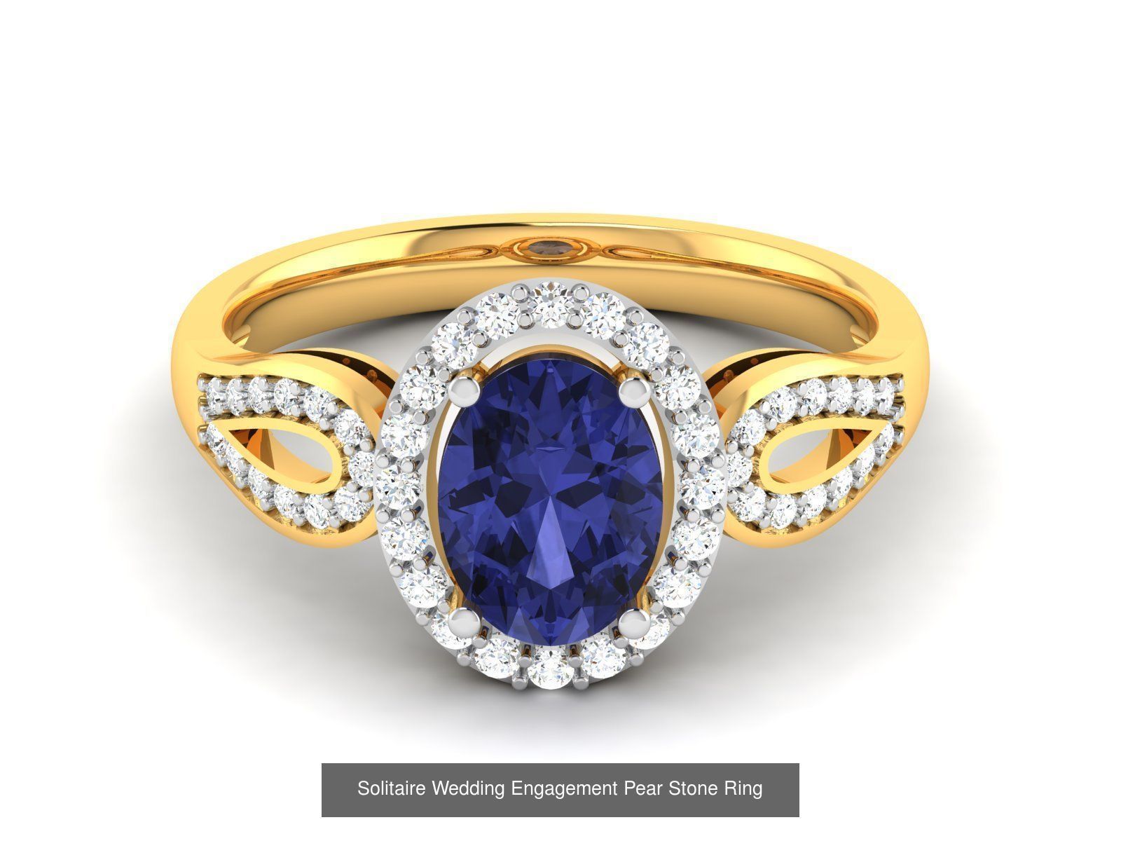 18 Women Pear Stone Rings Collection | CGTrader