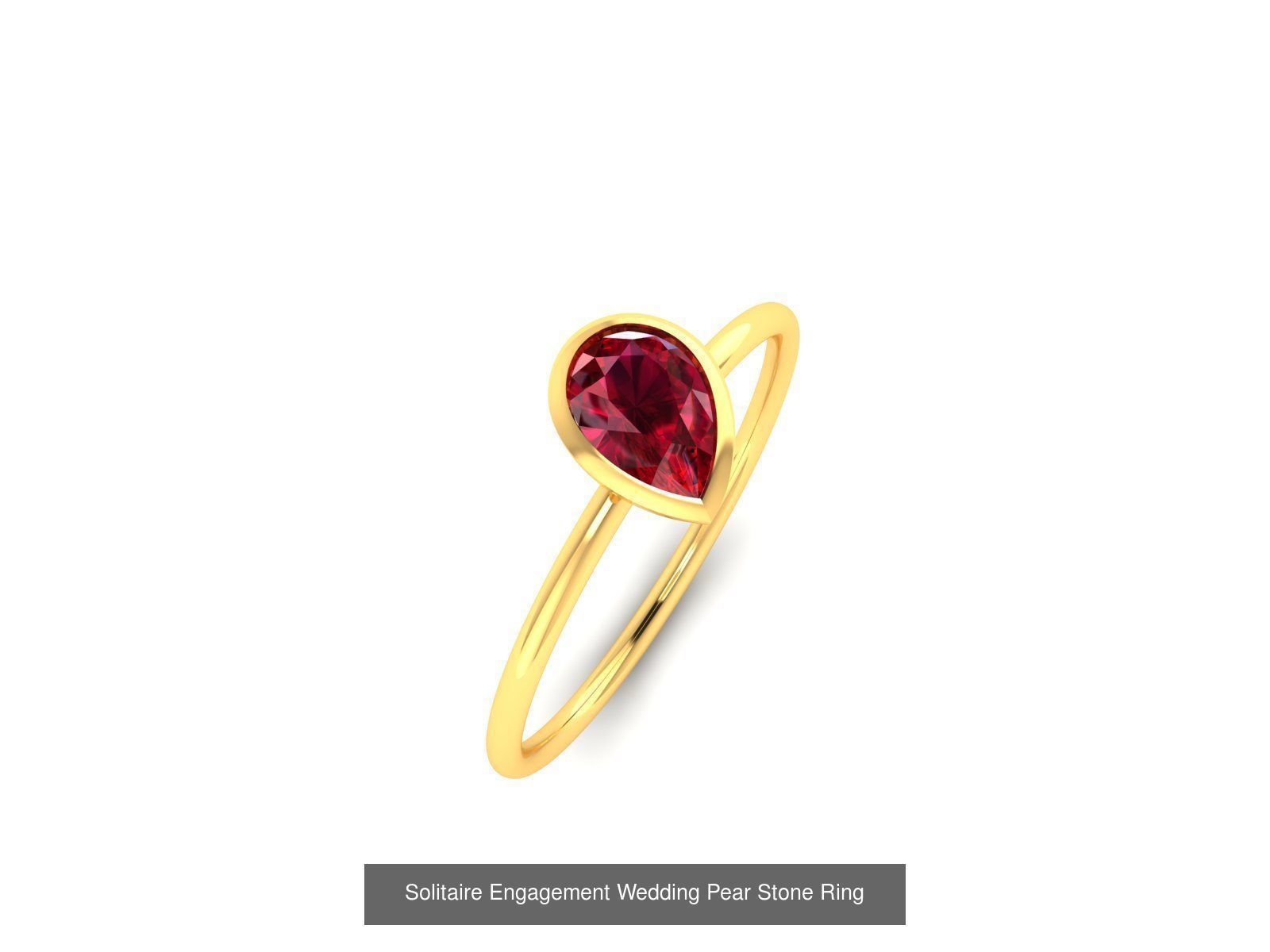 18 Women Pear Stone Rings Collection | CGTrader