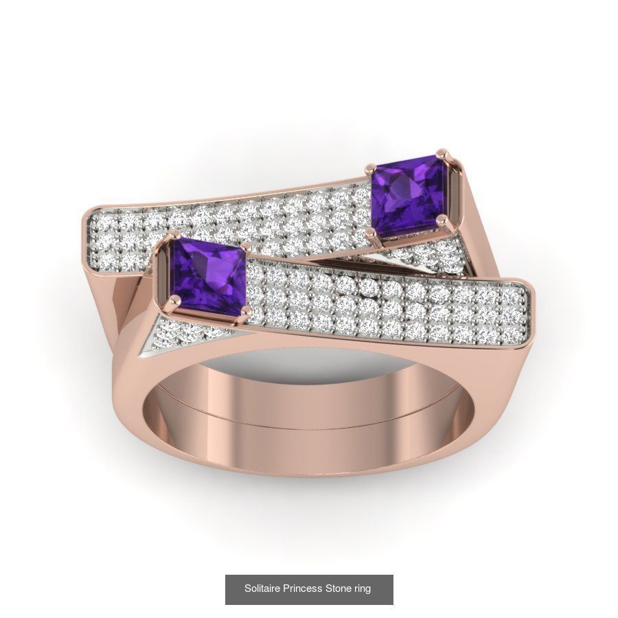 48 Women Princess Stone Rings Collection | CGTrader