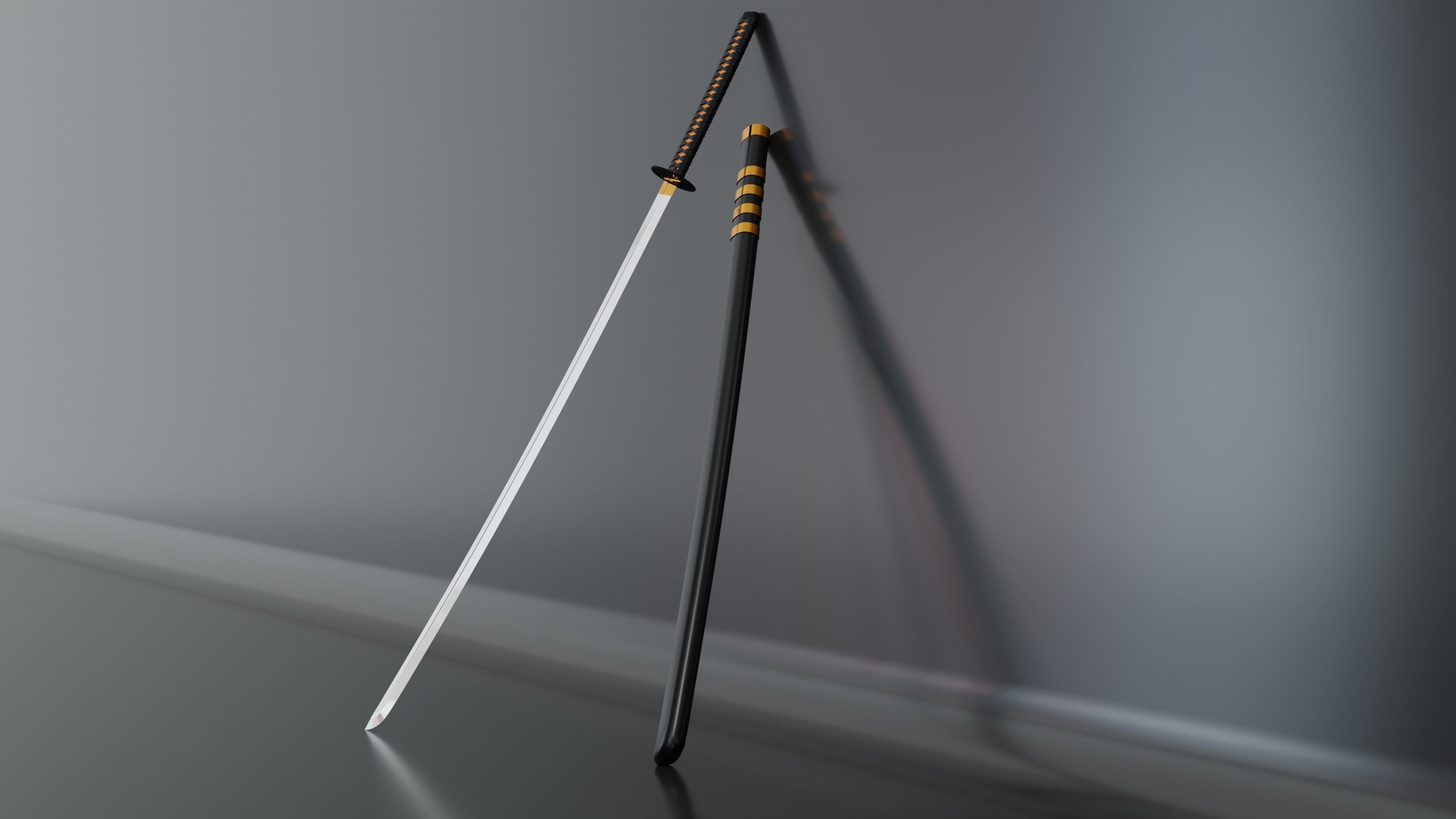 Game Ready Steel Katana 3D model | CGTrader