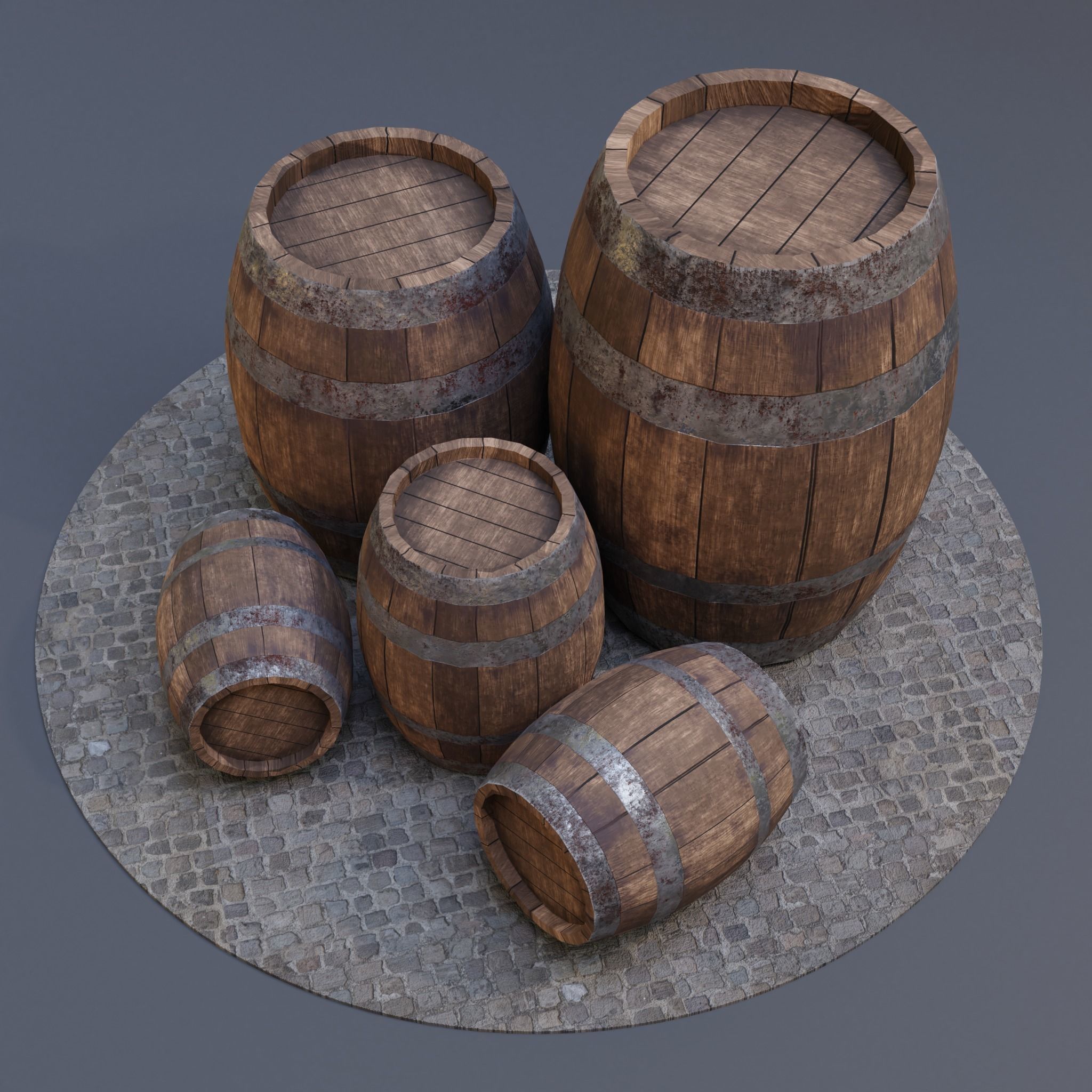 Low Poly Wooden Barrel free VR / AR / low-poly 3D model | CGTrader