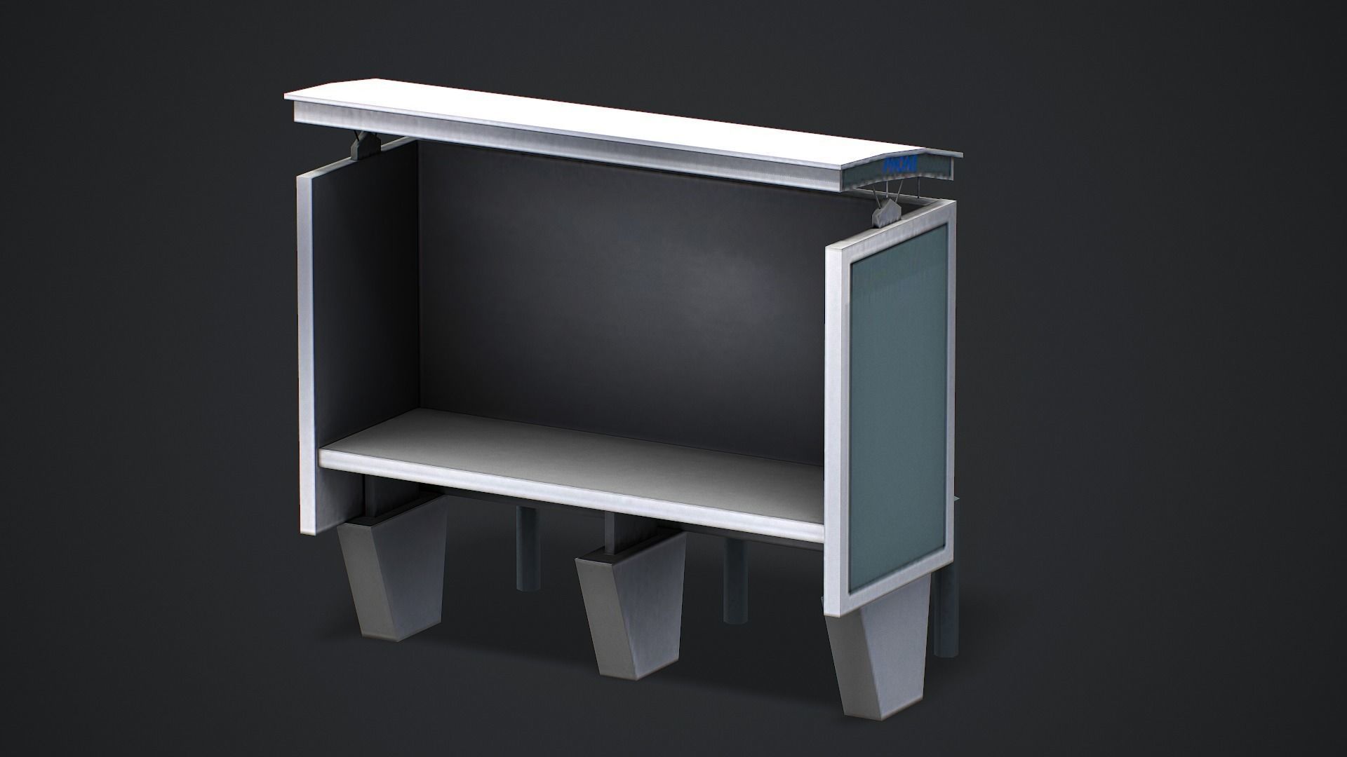 3D model Bus Stop - Low Poly Game Ready VR / AR / low-poly | CGTrader