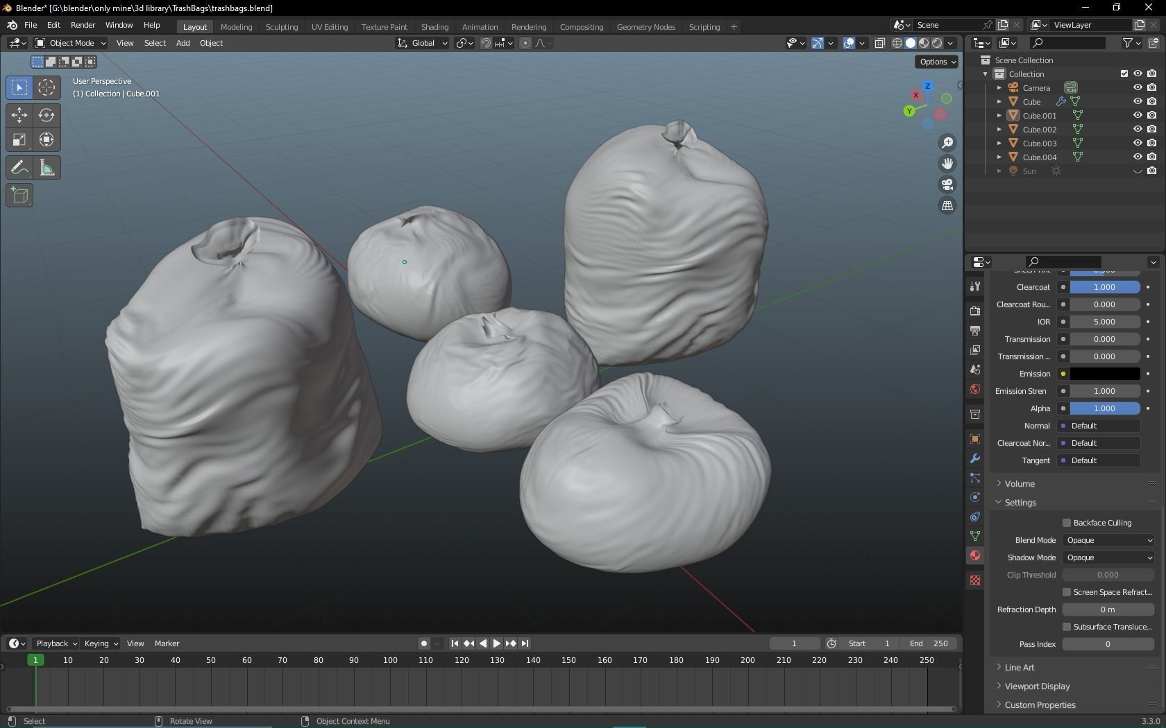 3D model Low poly Garbage Bags VR / AR / low-poly | CGTrader