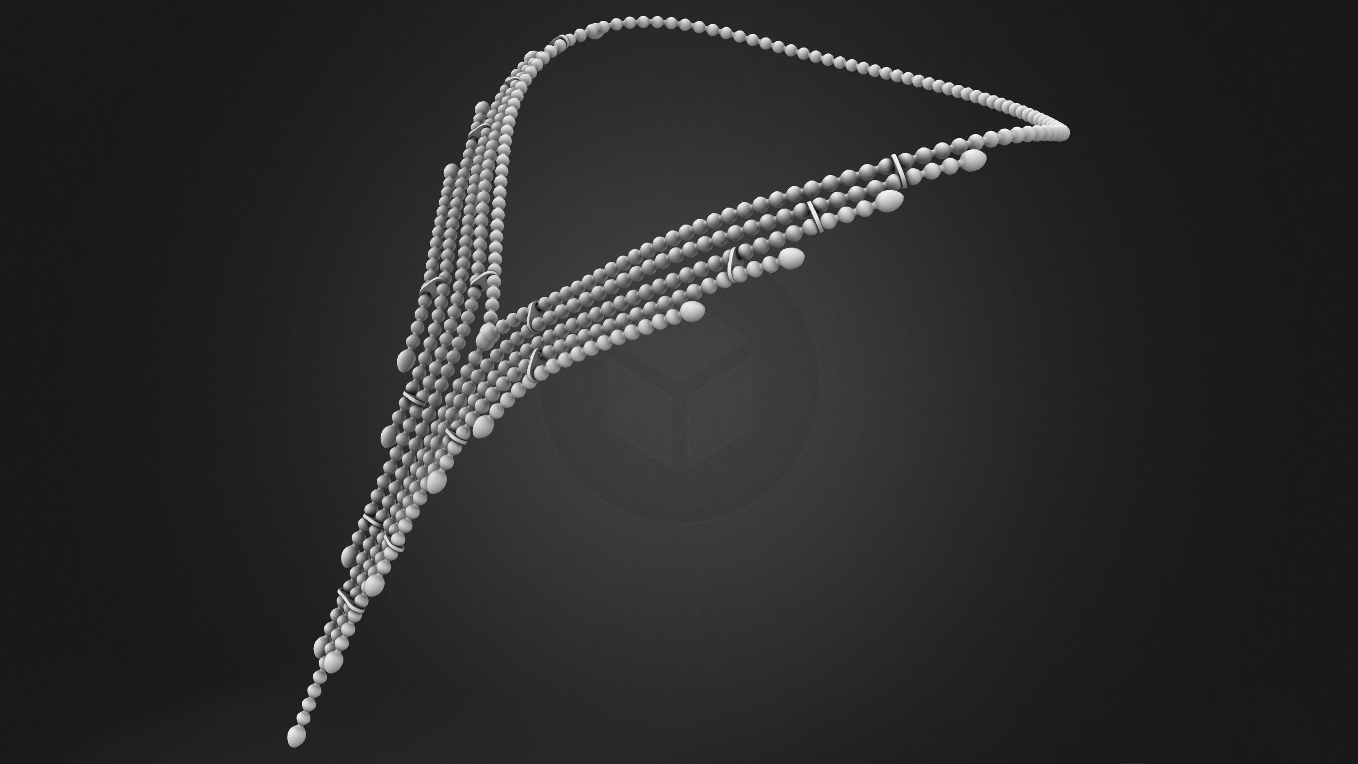 3D model Modern White Pearl Bids Necklace VR / AR / low-poly | CGTrader
