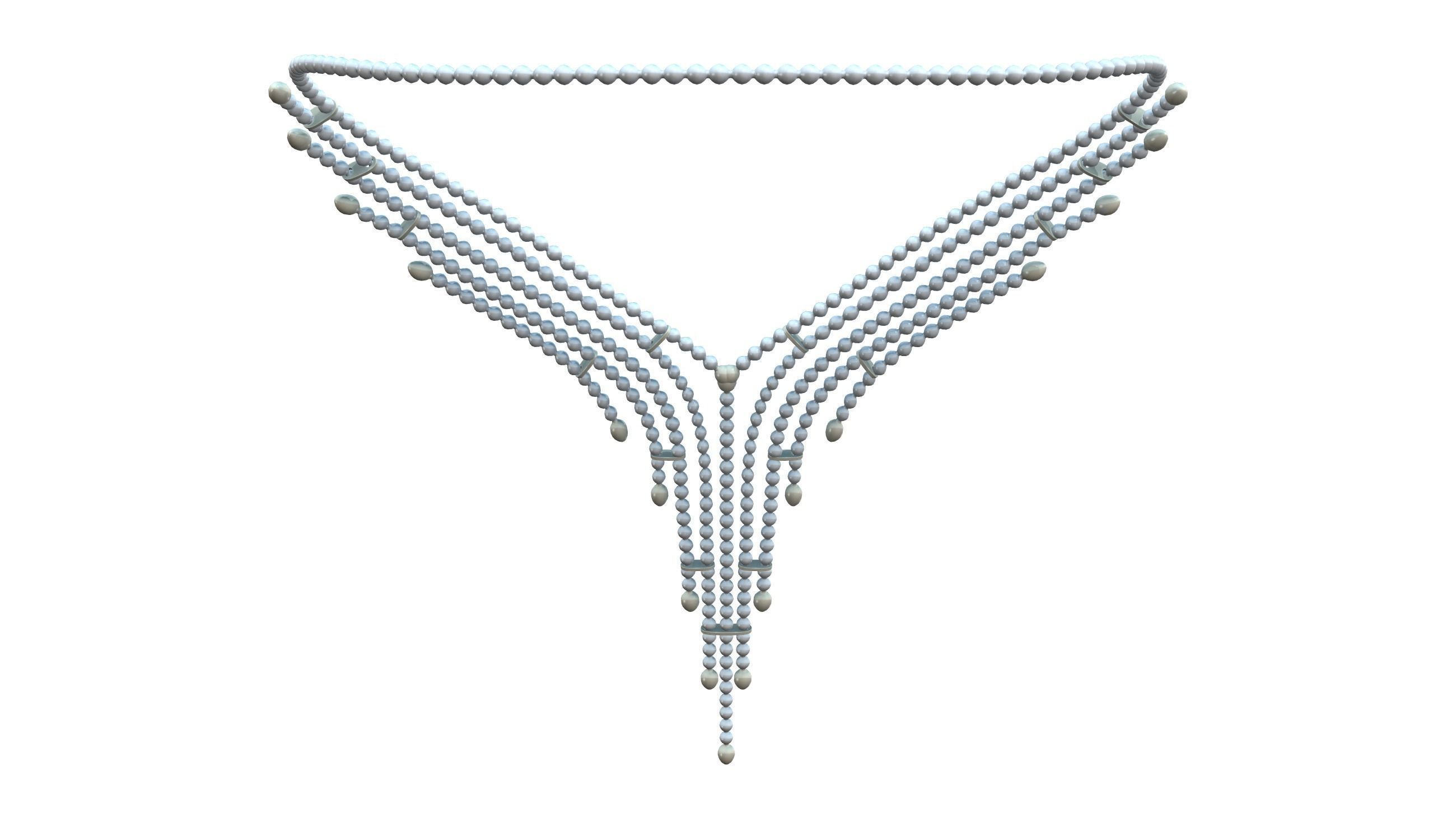 3D model Modern White Pearl Bids Necklace VR / AR / low-poly | CGTrader