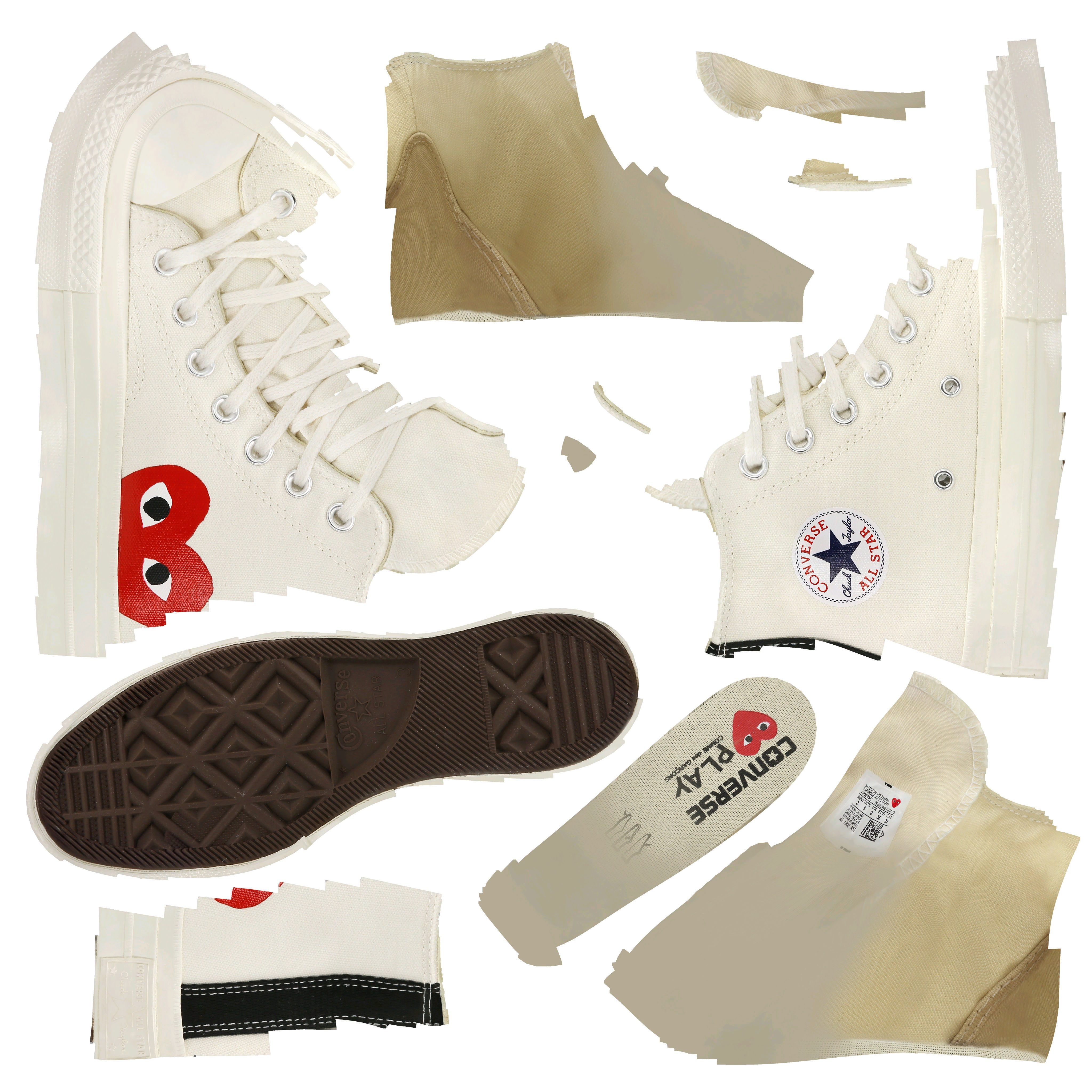 CDG X Converse 1970s green hi red 3D model | CGTrader
