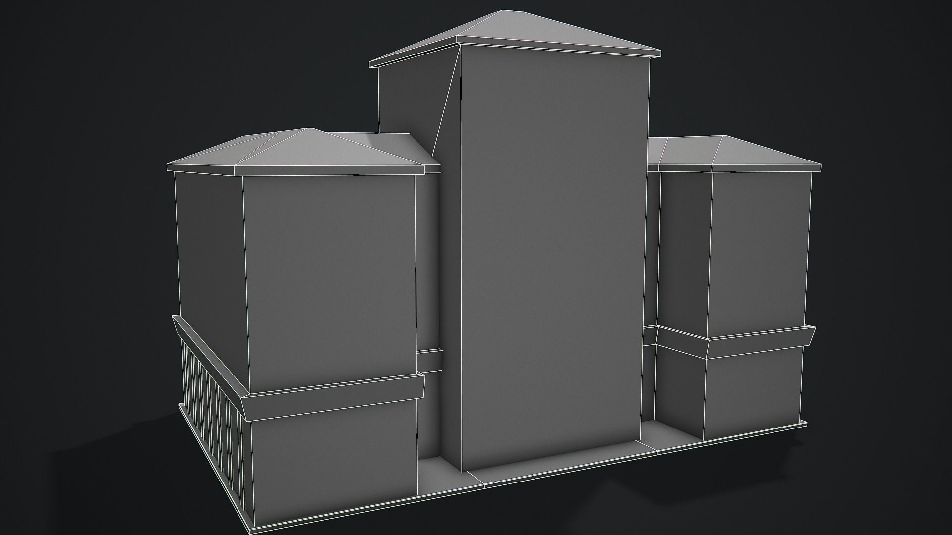 3D model Police Department Building - Low Poly Game Ready VR / AR / low ...