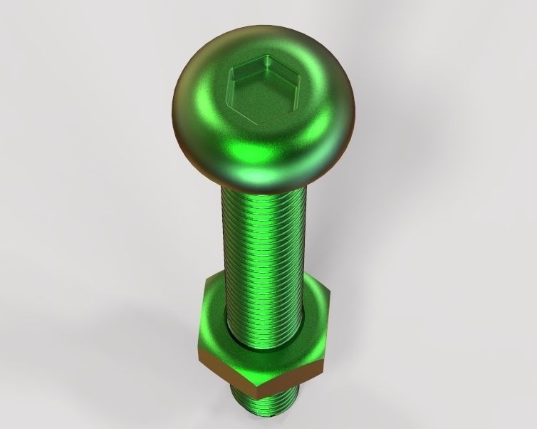 M5 x 40mm Socket Button Bolt 3D model 3D printable | CGTrader