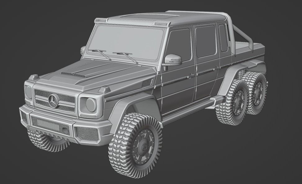 3D model Mercedes-Benz G-Class W463 6 x 6 FOR SUBDIV VR / AR / low-poly ...