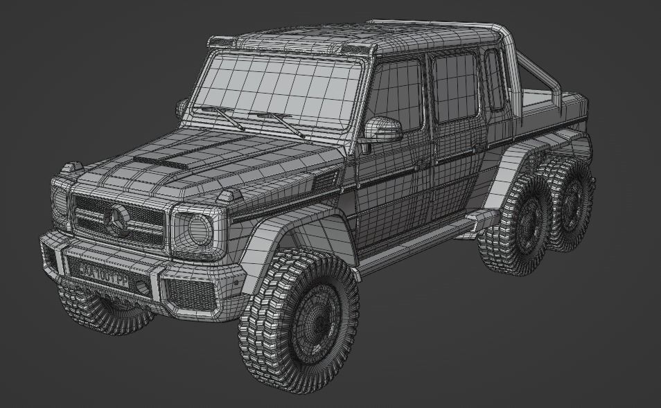 3D model Mercedes-Benz G-Class W463 6 x 6 FOR SUBDIV VR / AR / low-poly ...