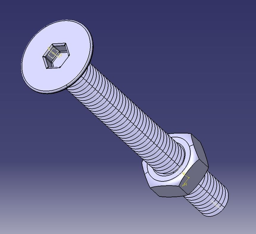 M5 x 40mm Socket Countersunk Bolt 3D model 3D printable | CGTrader