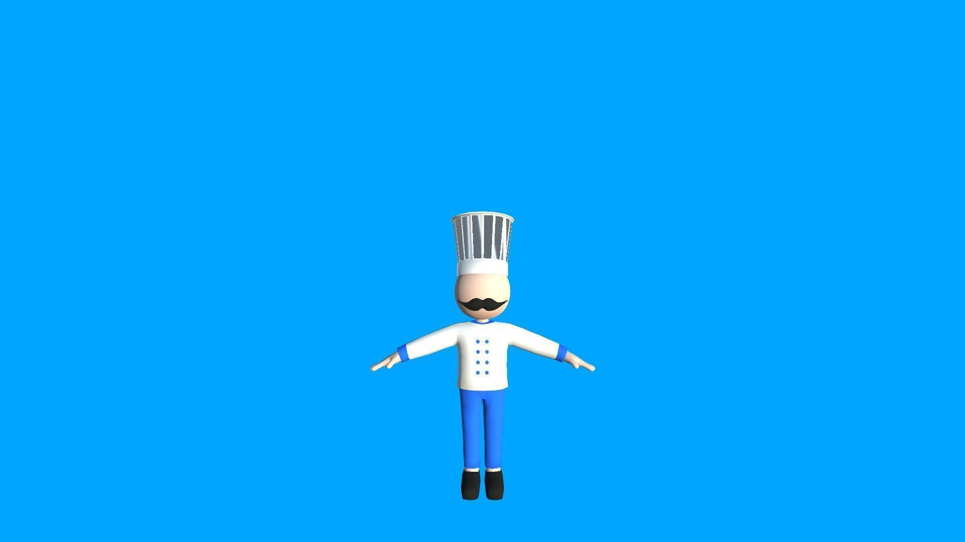 3D model Chef - Simple Low Poly Stickman Character - 3D Model VR / AR ...