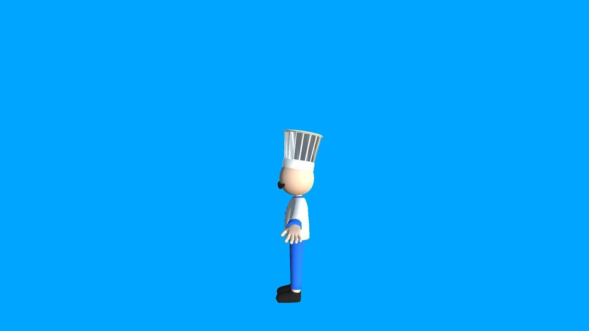 3D model Chef - Simple Low Poly Stickman Character - 3D Model VR / AR ...