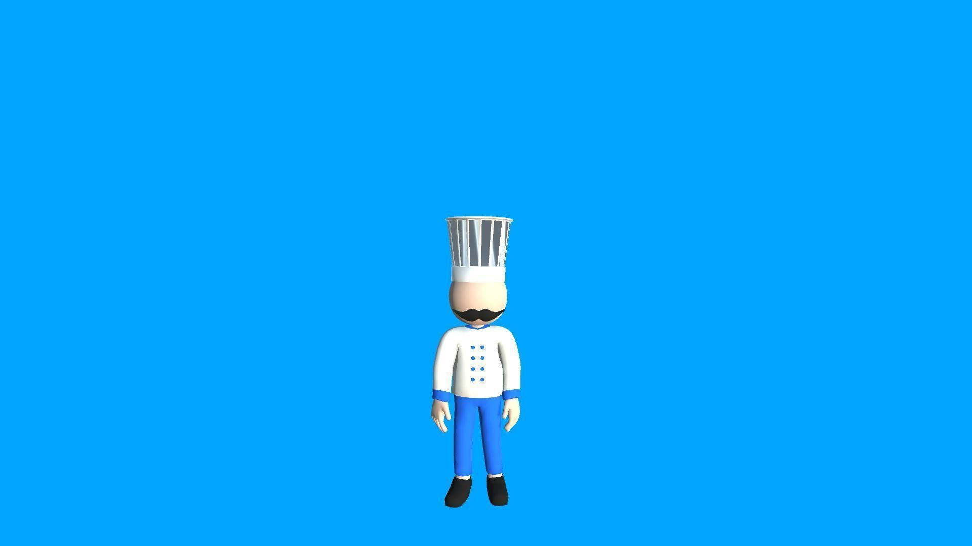 3D model Chef - Simple Low Poly Stickman Character - 3D Model VR / AR ...