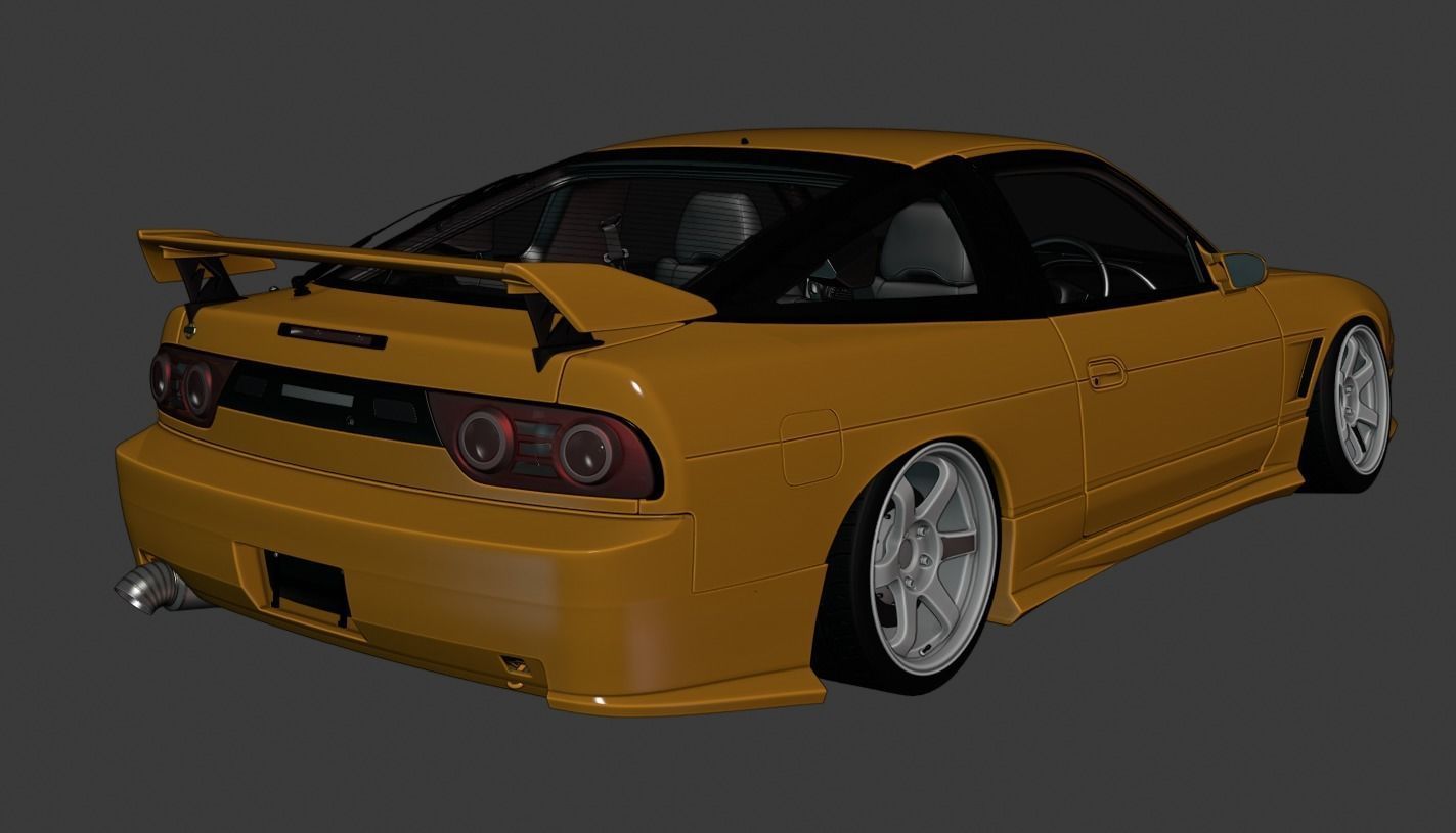 RailWork Nissan 180sx Body Kit GT6 Base 3D model | CGTrader