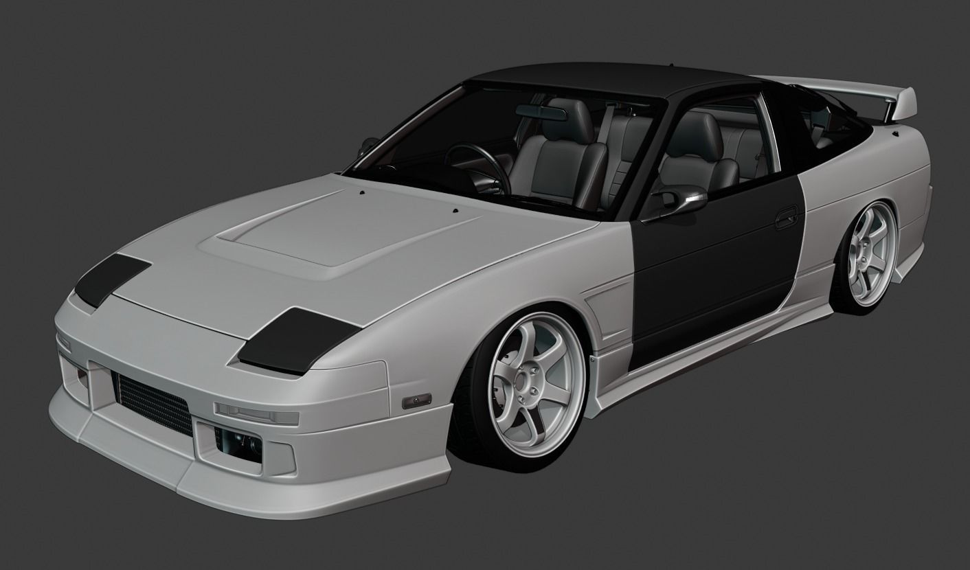 RailWork Nissan 180sx Body Kit GT6 Base 3D model | CGTrader