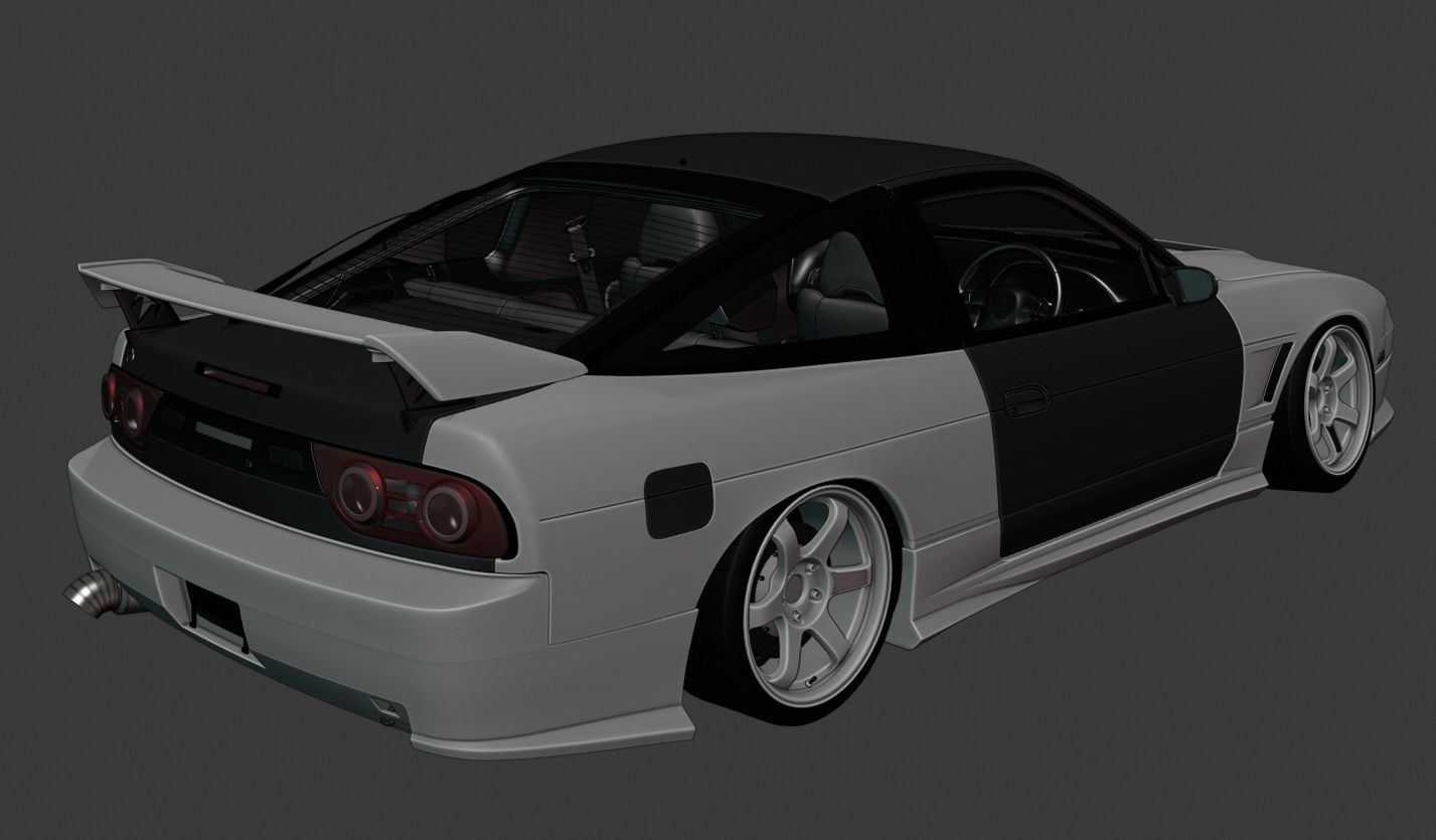 RailWork Nissan 180sx Body Kit GT6 Base 3D model | CGTrader