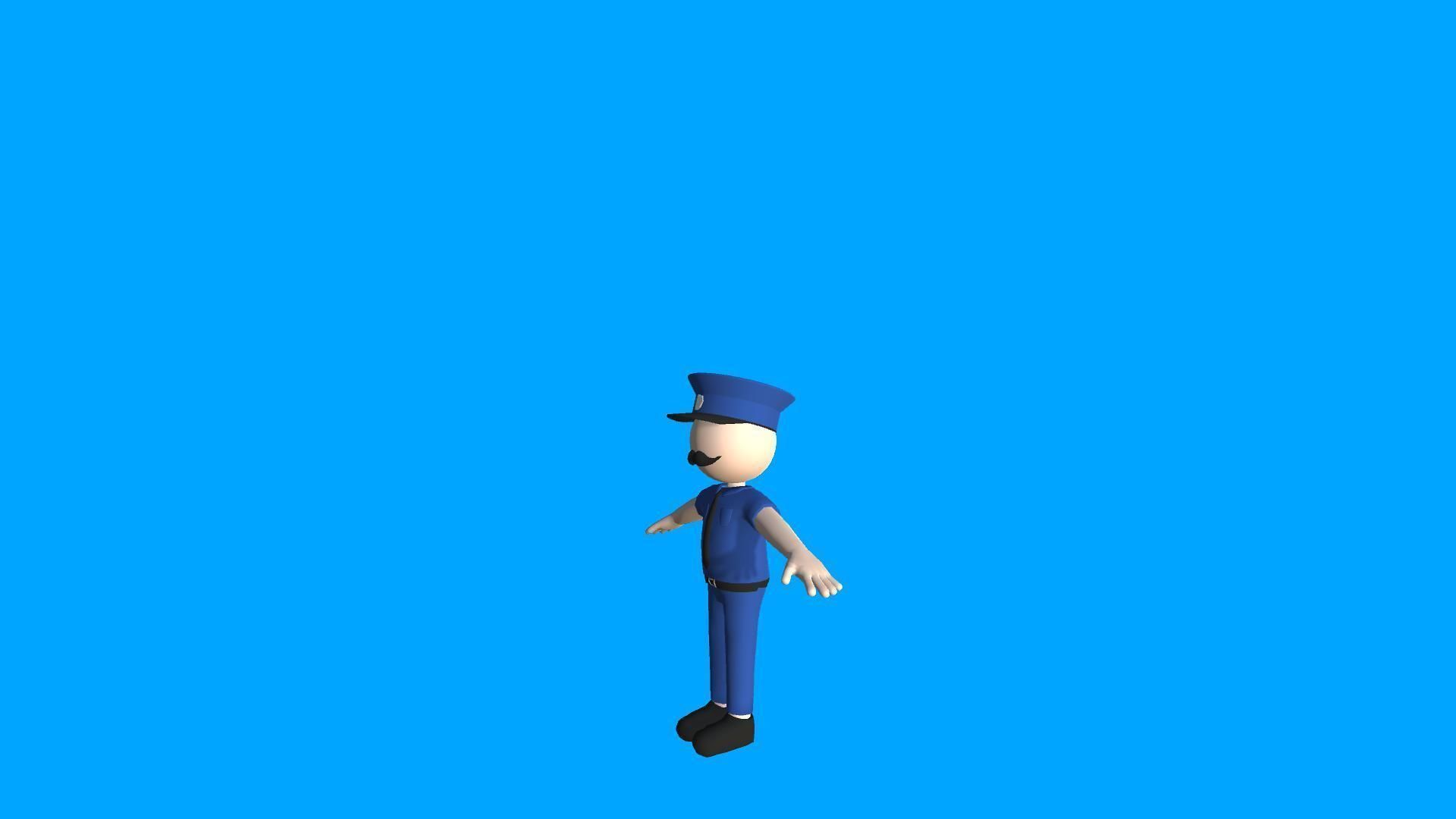 3D model Police - Simple Low Poly Stickman Character - 3D Model VR / AR ...